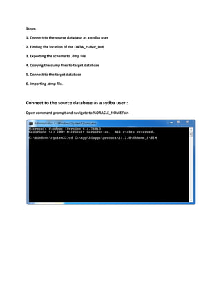 Exporting schema to dmp file and importing it into other oracle database | PDF | Databases ...