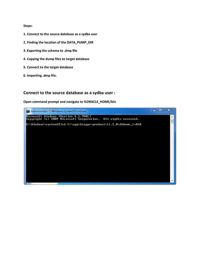 Exporting schema to dmp file and importing it into other oracle database | PDF | Databases ...