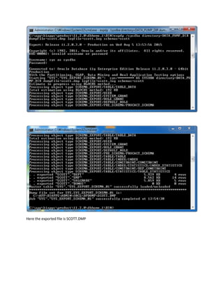 Exporting schema to dmp file and importing it into other oracle database | PDF | Databases ...