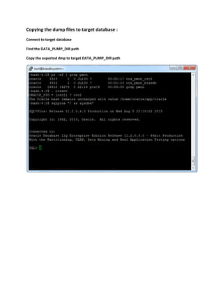Exporting schema to dmp file and importing it into other oracle database | PDF | Databases ...