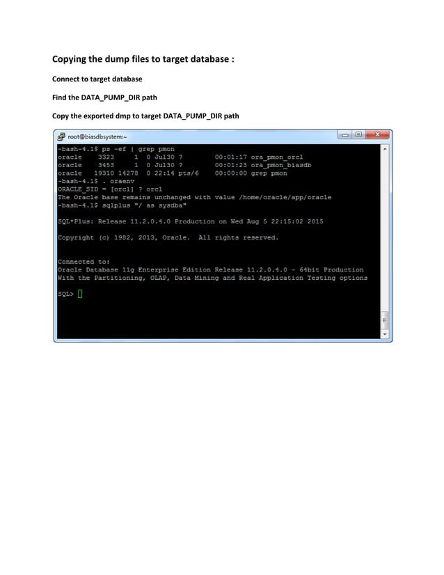 Exporting schema to dmp file and importing it into other oracle database | PDF | Databases ...