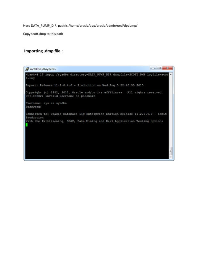 Exporting Schema To Dmp File And Importing It Into Other Oracle Database Pdf