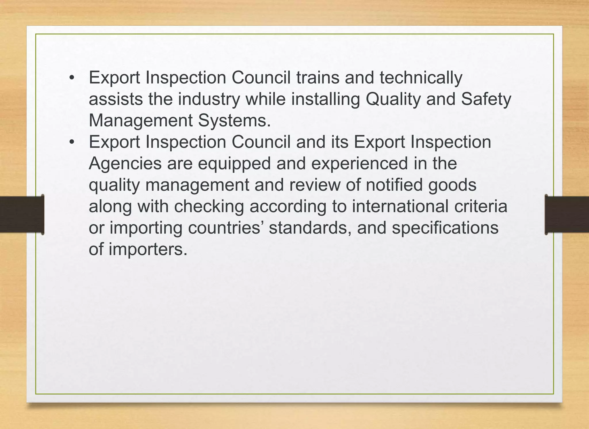 Export inspection | PPTX
