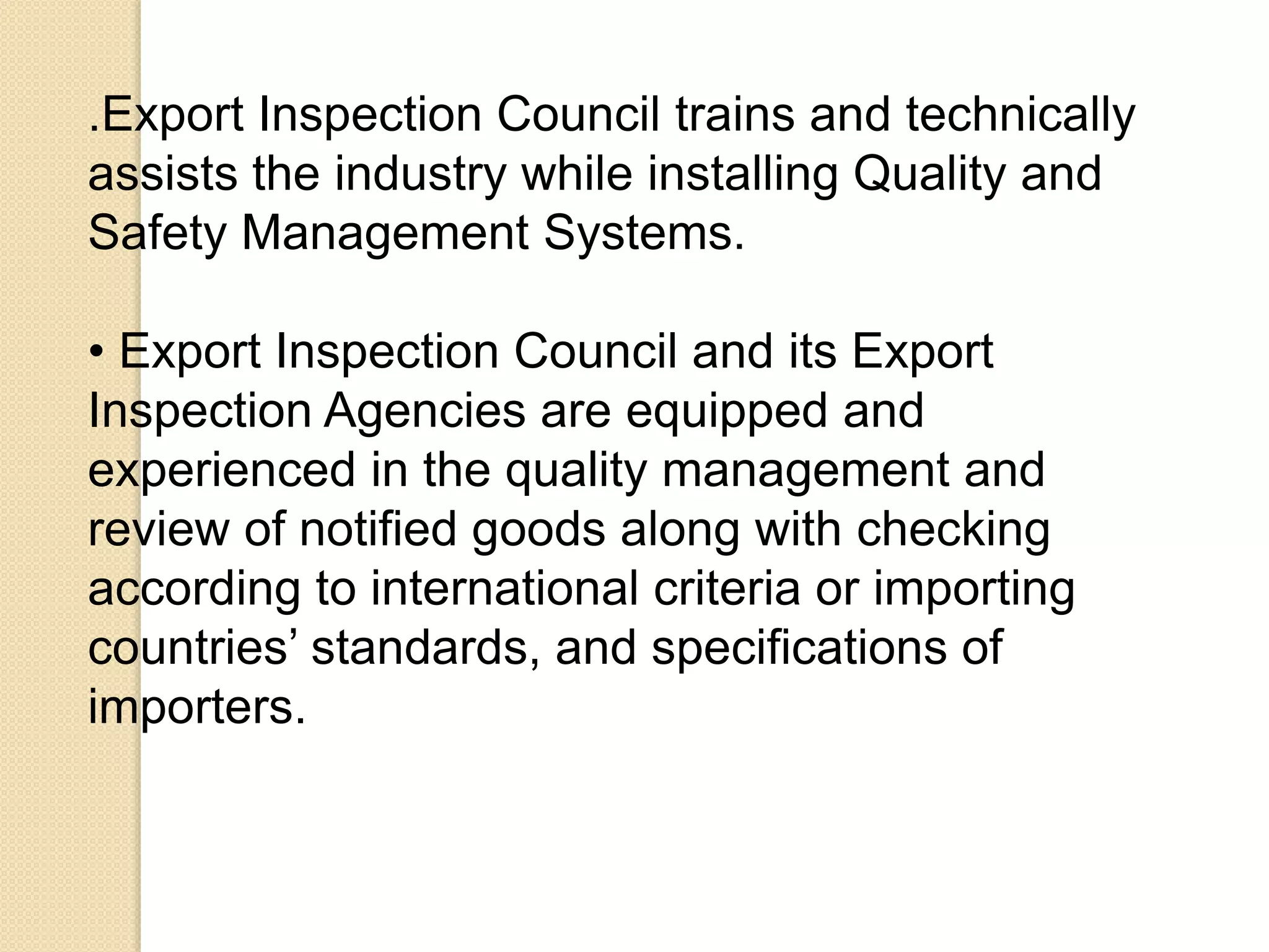 Export Inspection Council And FSSAI | PPTX