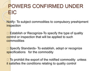 Export Inspection Council And FSSAI | PPTX