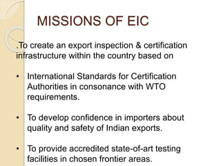 Export Inspection Council And FSSAI | PPTX