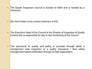 Export Inspection Council And FSSAI | PPTX