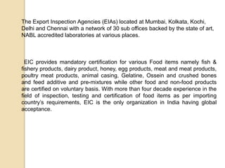 Export Inspection Council And FSSAI | PPTX