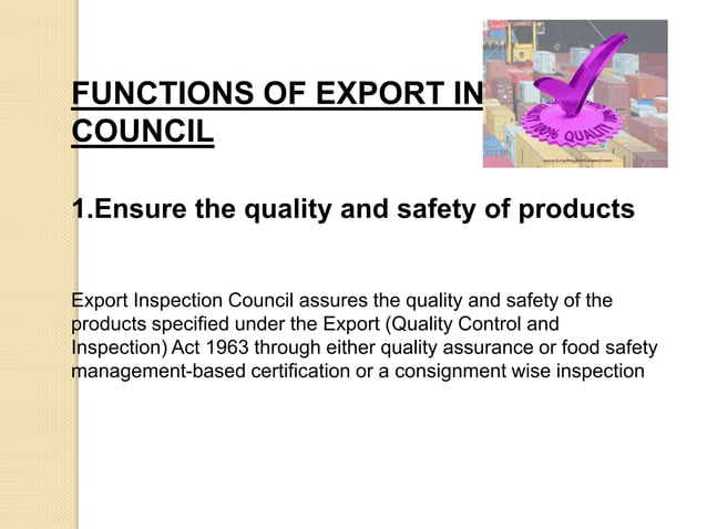 Export Inspection Council And FSSAI | PPTX