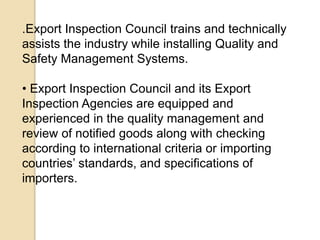 Export Inspection Council And FSSAI | PPTX