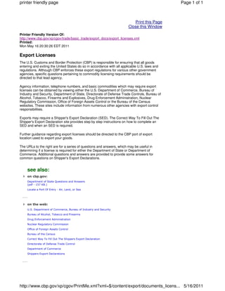 Export licenses | PDF