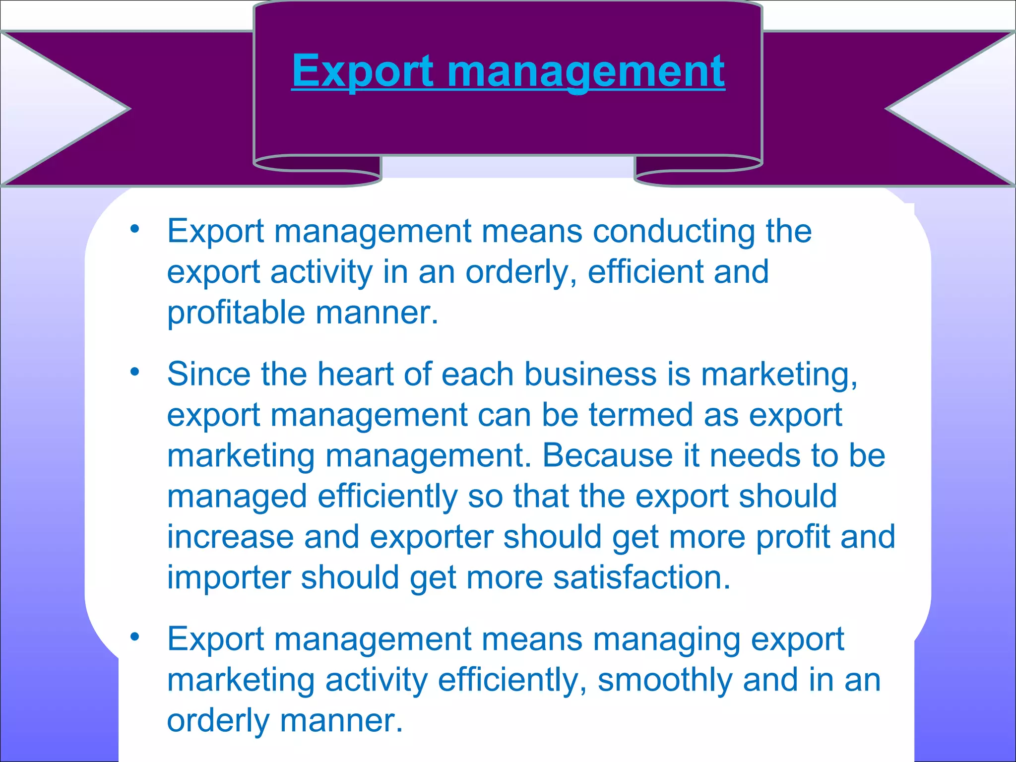 Export management ppt | PPS