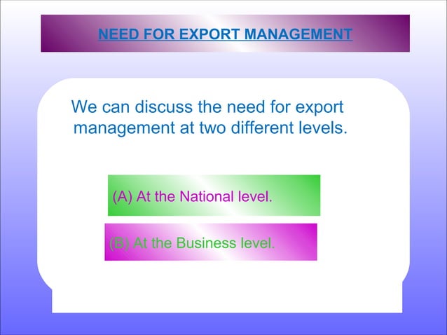 Export management ppt | PPS | Business Banking & Finance | Business