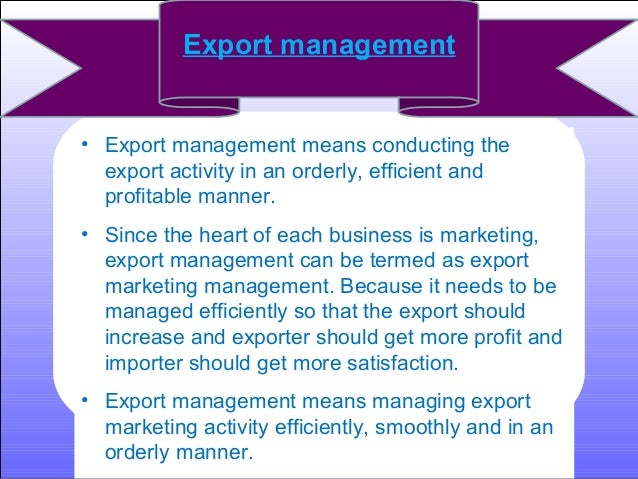 Export Management Ppt