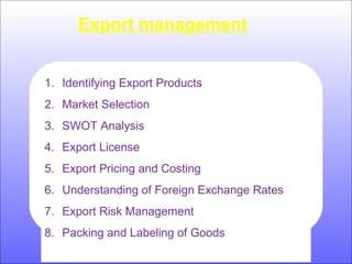 Export management ppt | PPT
