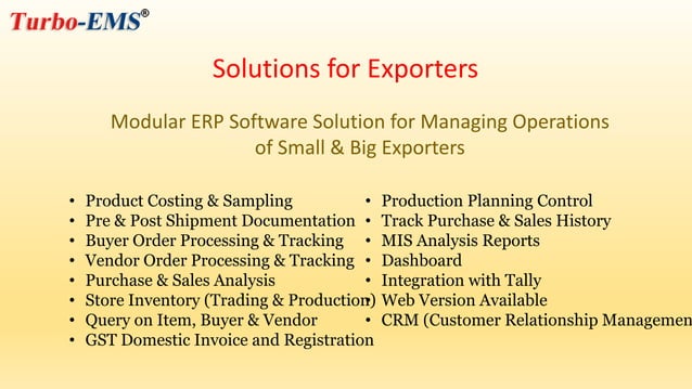 Export management system software | PPT