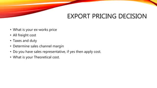 Export marketing management | PPTX