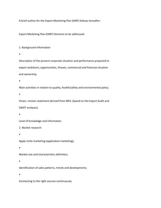 Export marketing plan | DOCX