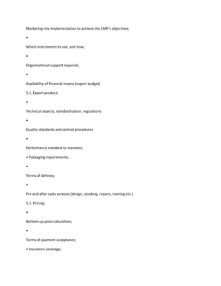 Export marketing plan | DOCX