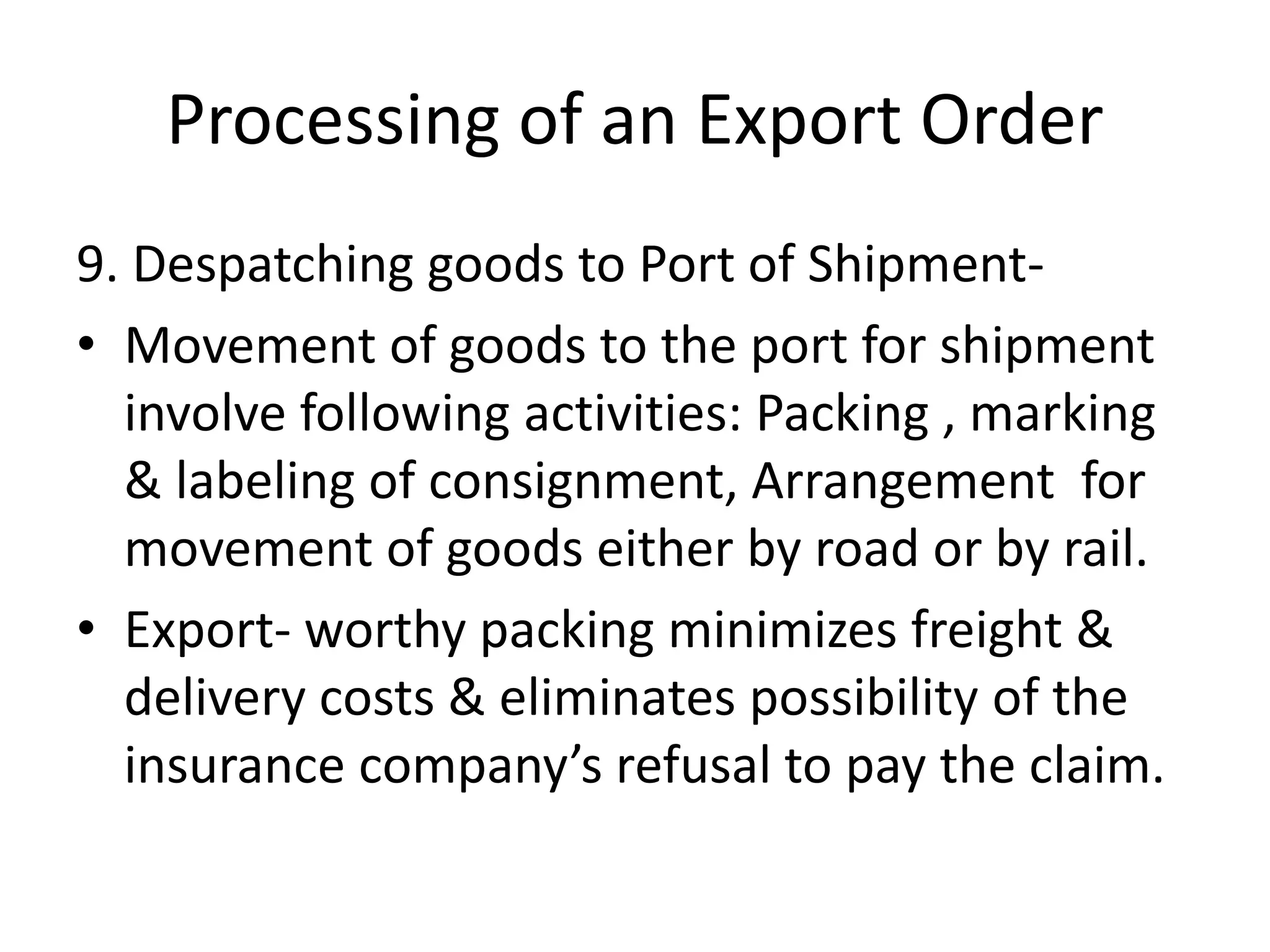 Export order processing | PPTX