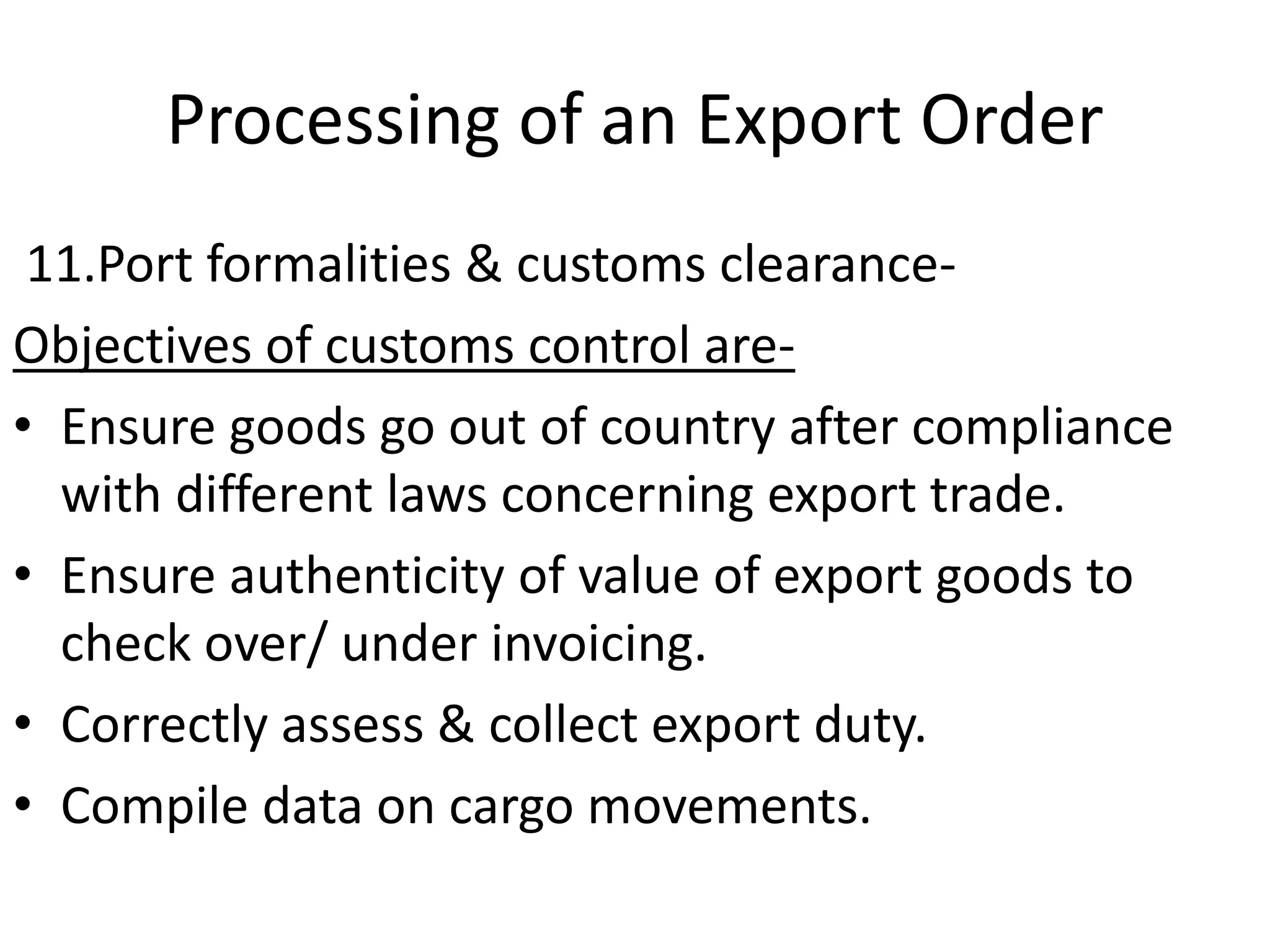 Export order processing | PPTX