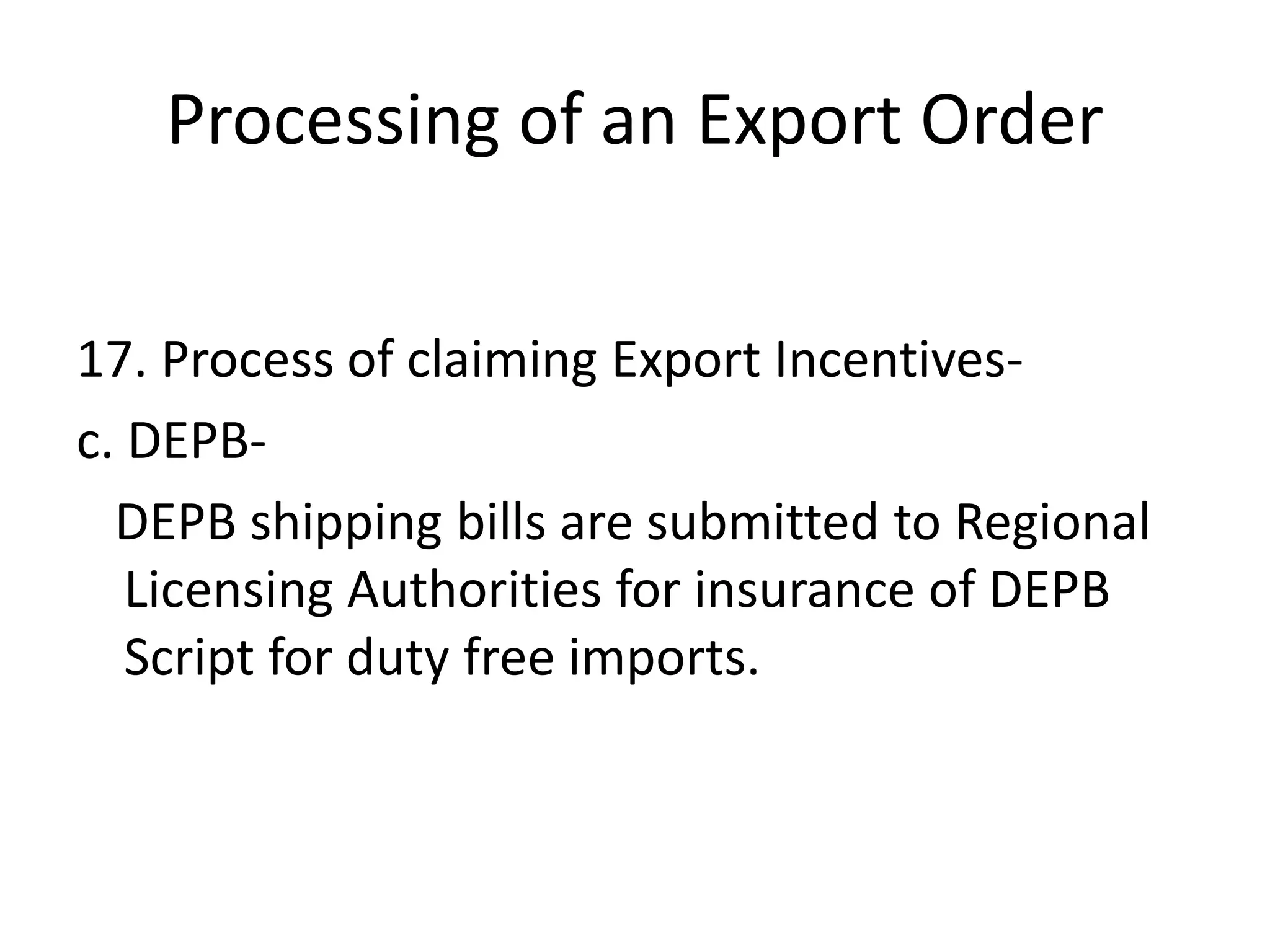 Export order processing | PPTX