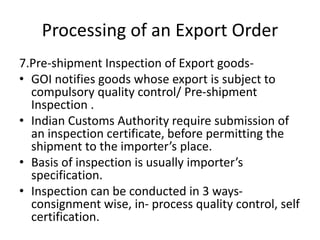 Export order processing | PPTX