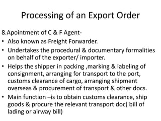 Export order processing | PPTX
