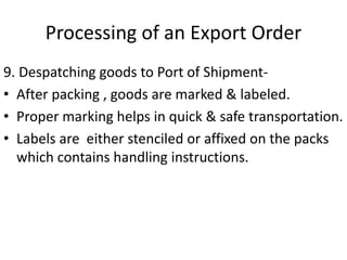 Export order processing | PPTX