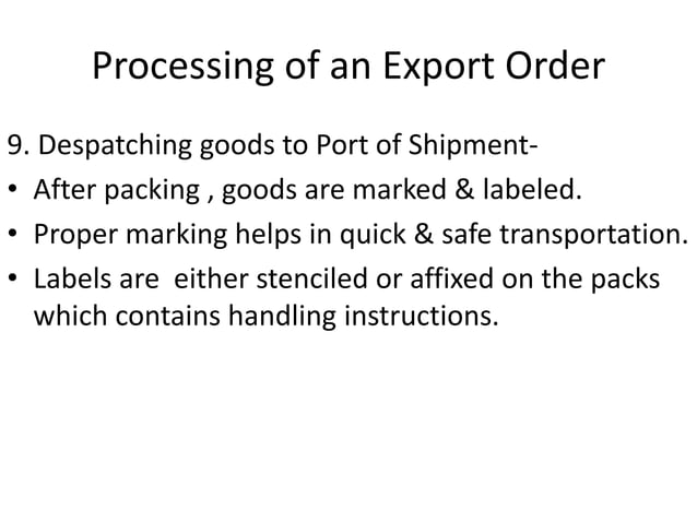 Export order processing | PPTX