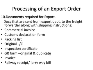 Export order processing | PPTX