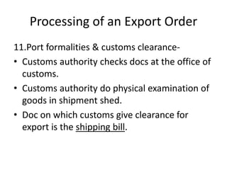 Export order processing | PPTX