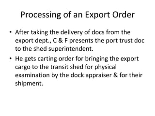 Export order processing | PPTX