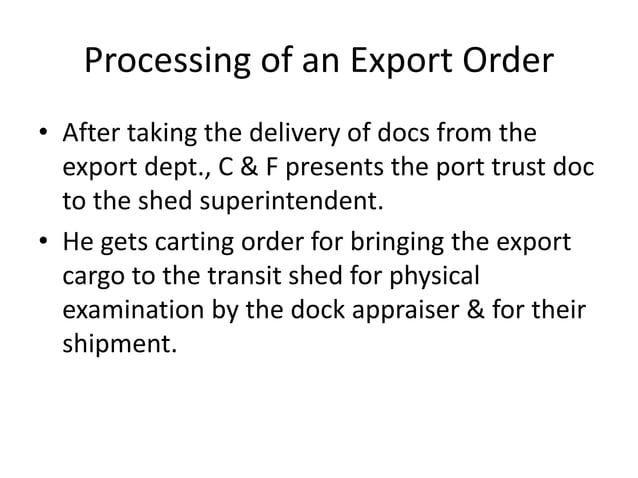 Export order processing | PPTX