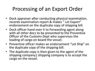 Export order processing | PPTX