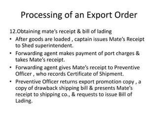 Export order processing | PPTX
