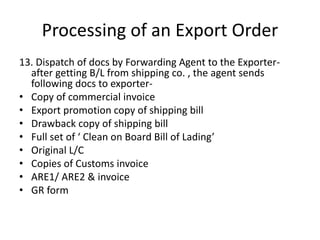 Export order processing | PPTX
