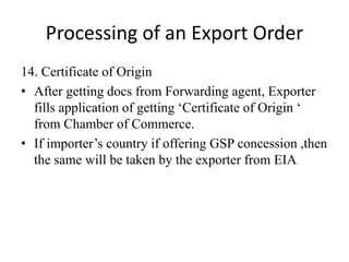 Export order processing | PPTX
