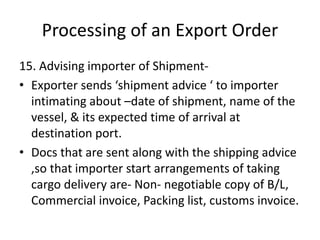 Export order processing | PPTX
