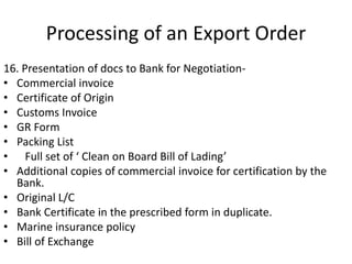 Export order processing | PPTX