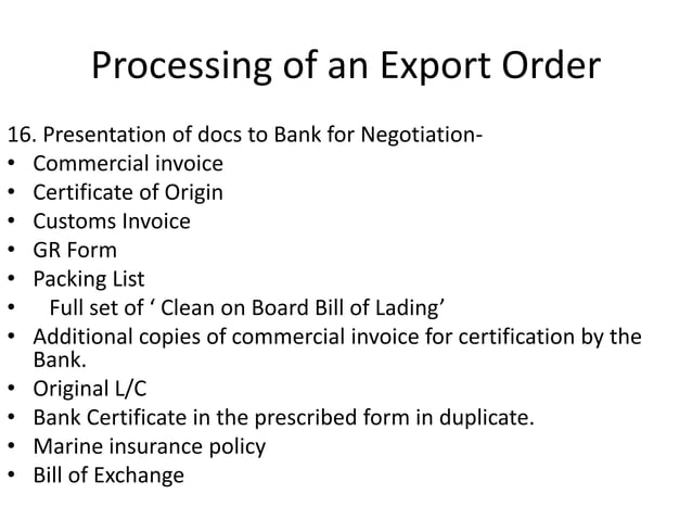 Export order processing | PPTX