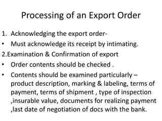Export order processing | PPTX