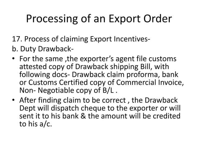 Export order processing | PPTX