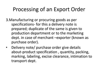Export order processing | PPTX