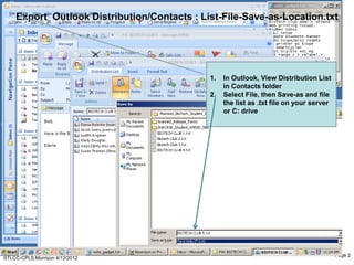 Export outlook contacts distribution list to excel | PPT
