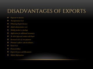 Deep Dive focus on: Export (Principles of Management and Economics ...