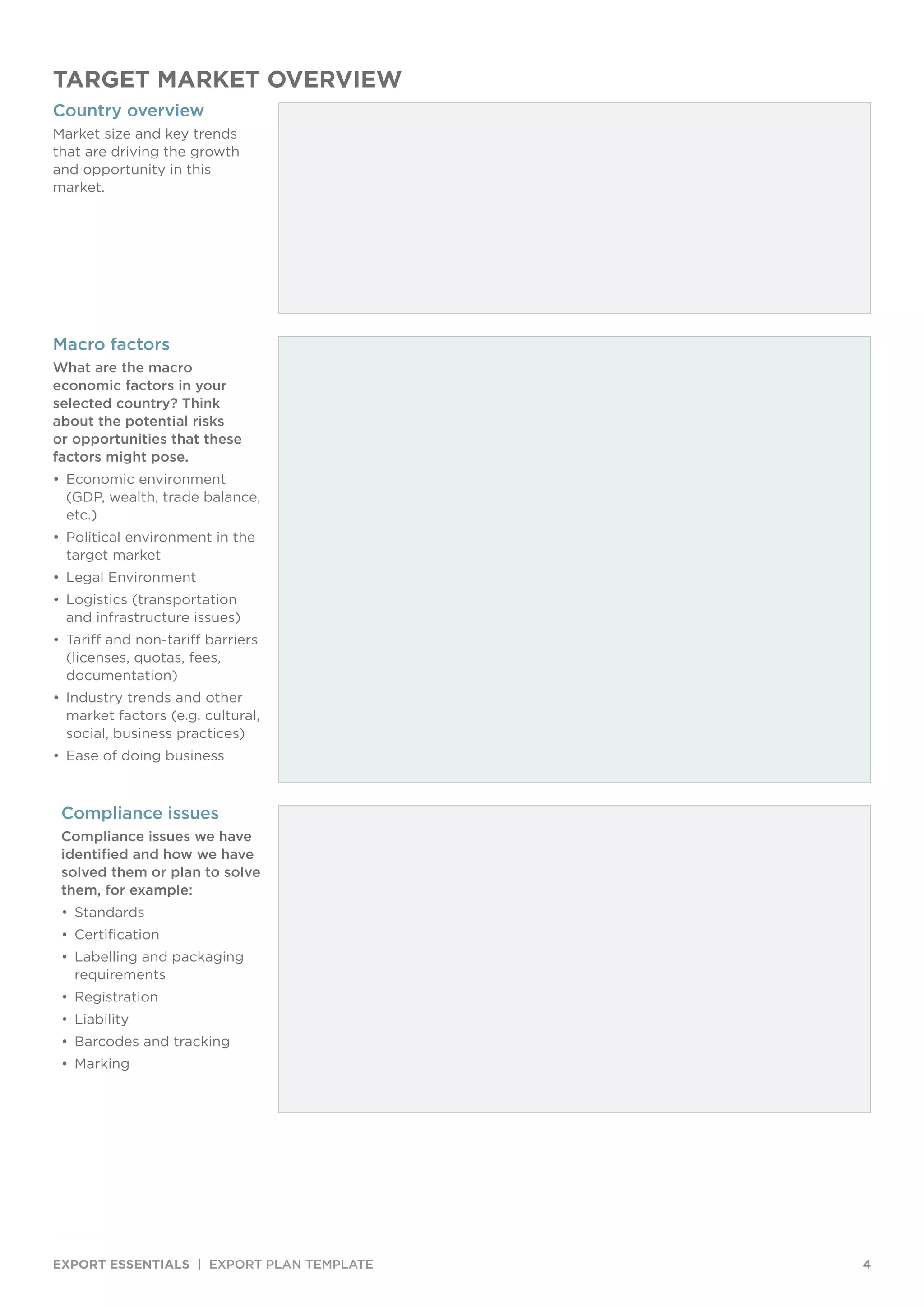 Export plan template | PDF