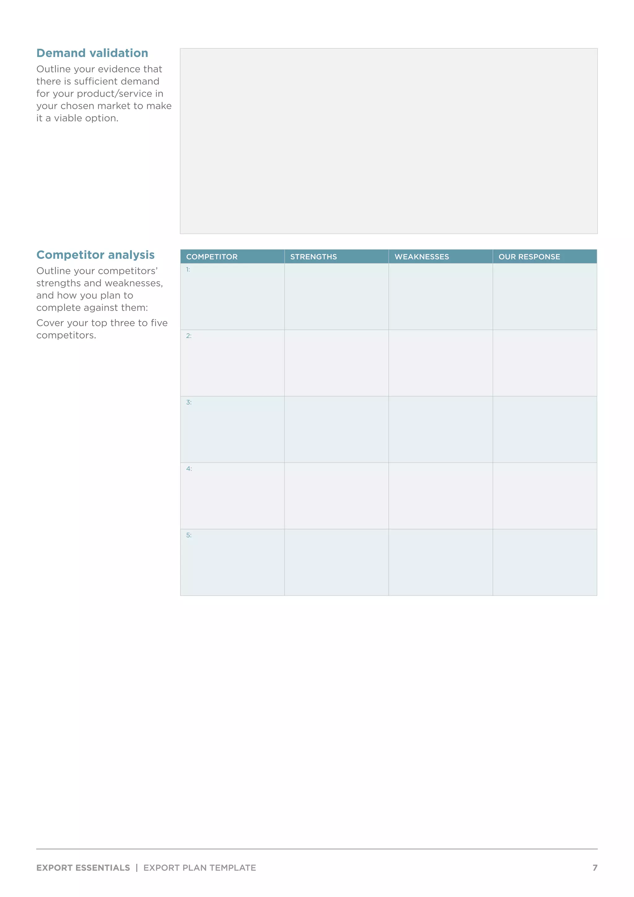 Export plan template | PDF