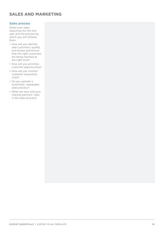 Export plan template | PDF