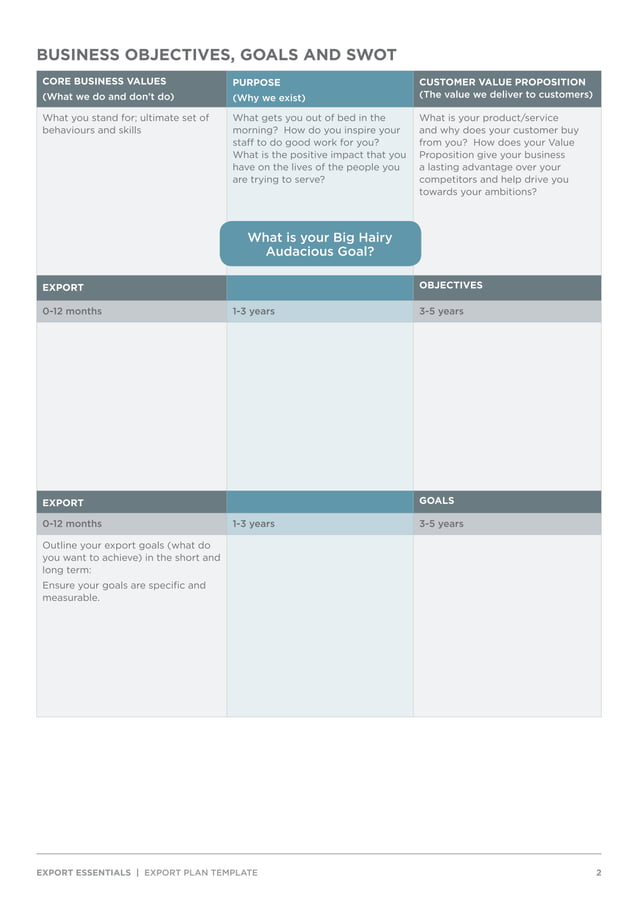 Export plan template | PDF